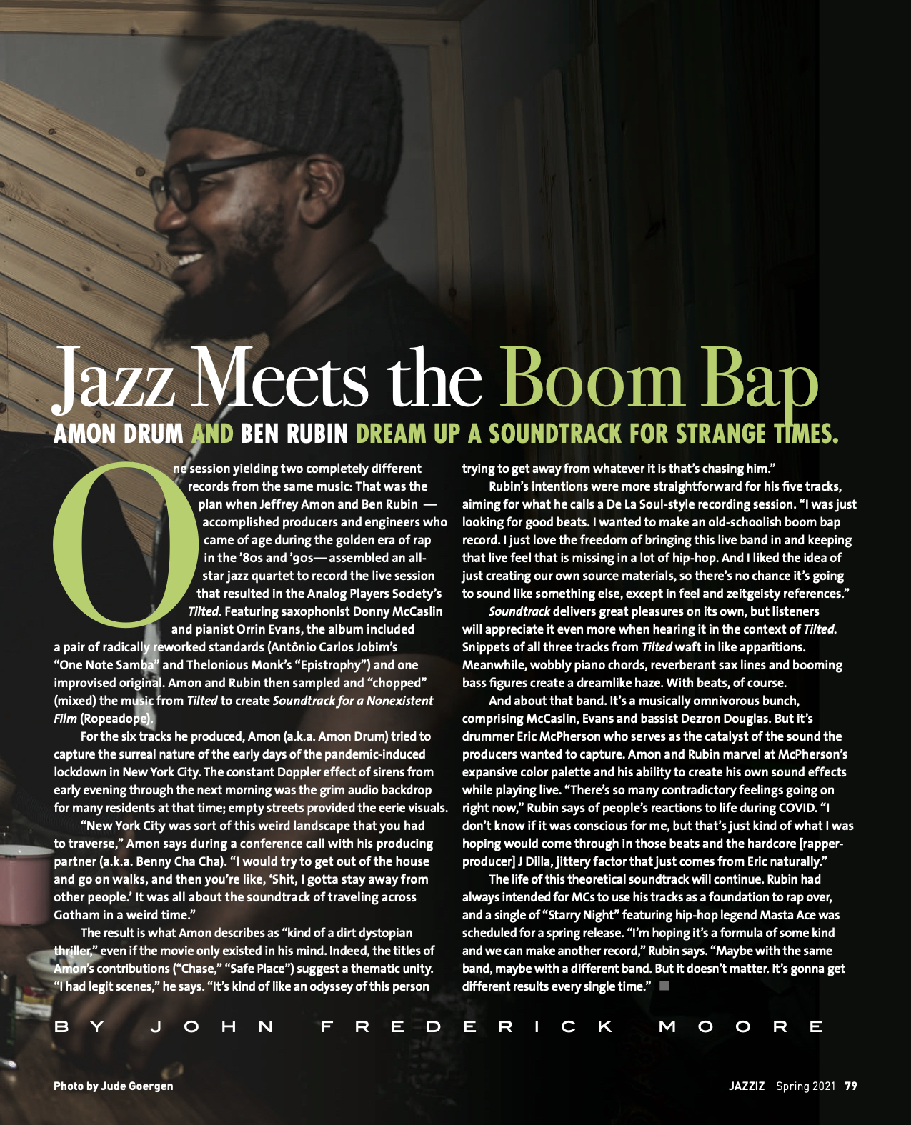 Spring 2021 Jazziz Magazine article on me and Amon Drum and Analog ...